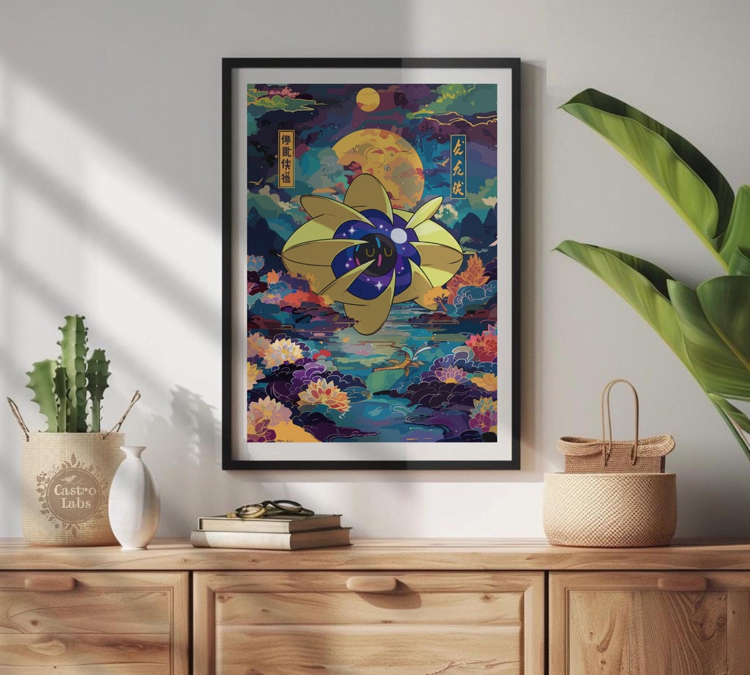 Cosmoem Poster: Japanese Style Legendary Pokemon Inspired Anime Artwork ...