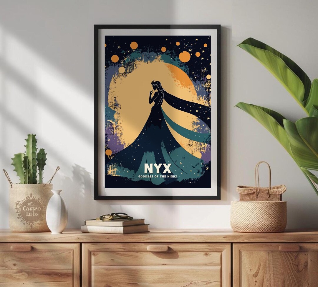Nyx Goddess Poster, Goddess of the Night, Fineart, Greek Mythology, Nyx ...