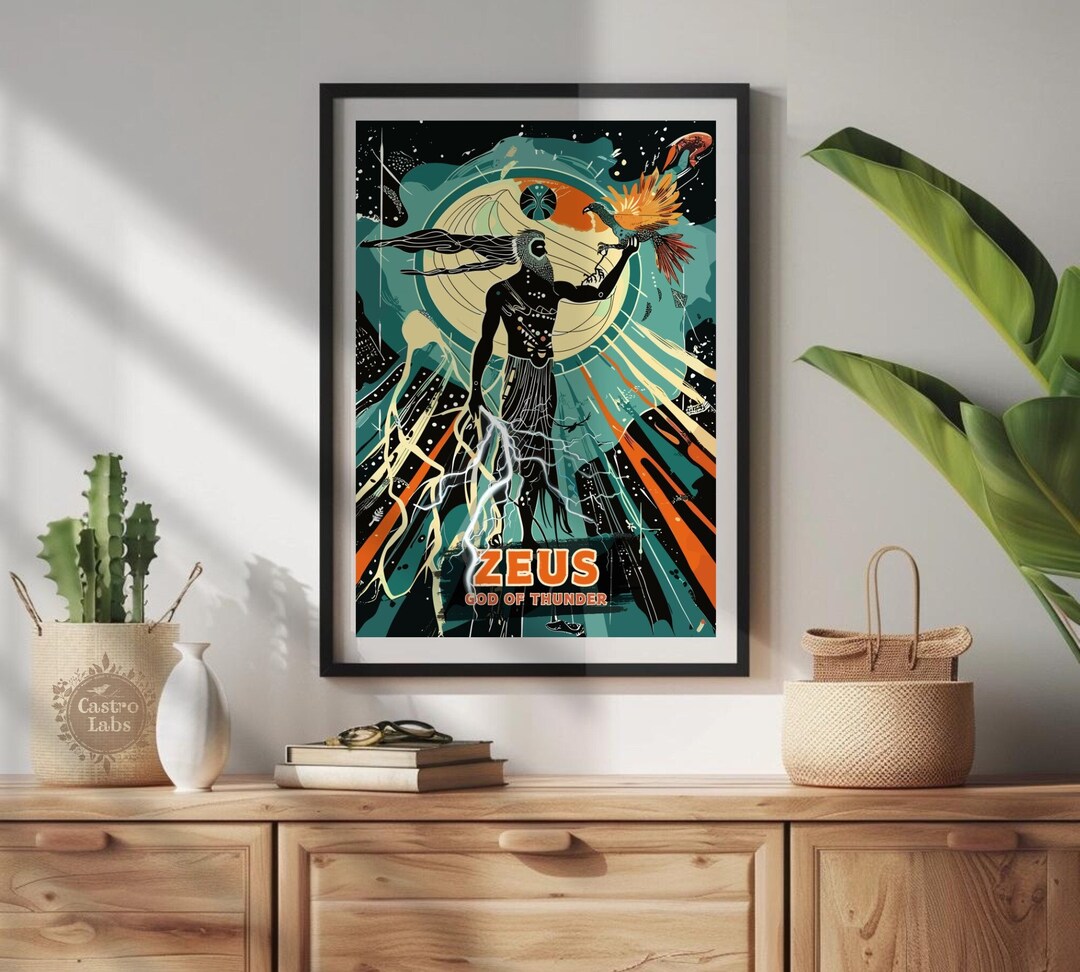 Zeus Poster: Greek God of Thunder Art Print - Etsy