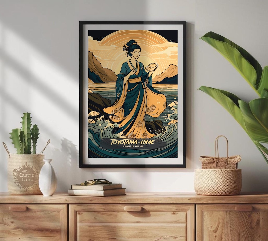 Toyotama-hime Print - Toyotama-hime Japanese Mythology Poster, Goddess ...
