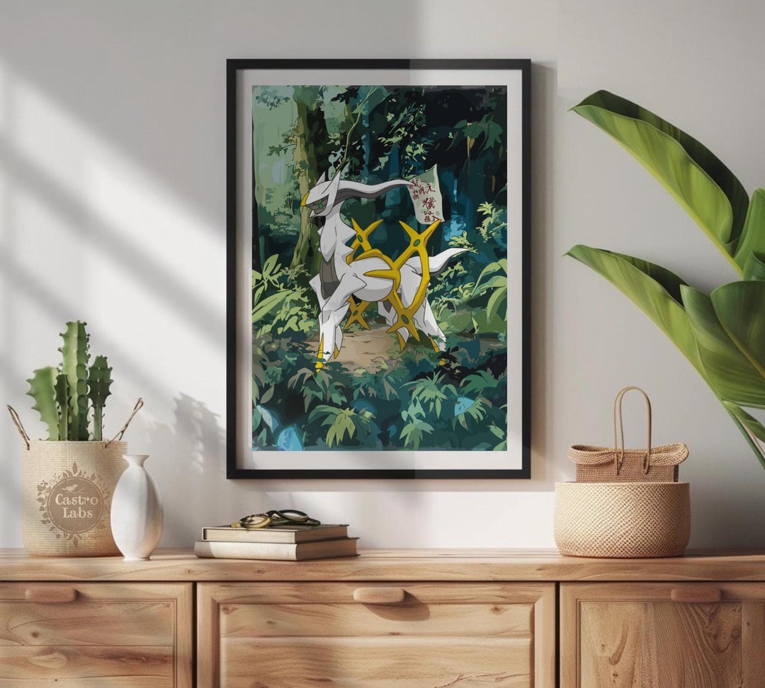 Arceus Poster: Japanese Style Legendary Pokemon Inspired Anime Artwork ...