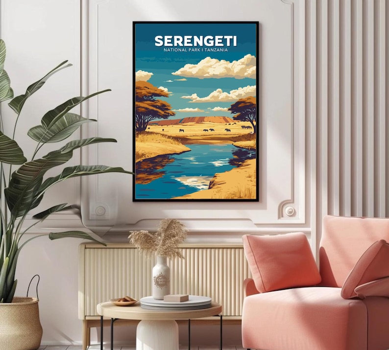 Serengeti National Park Poster: Tanzania Travel Art - Etsy