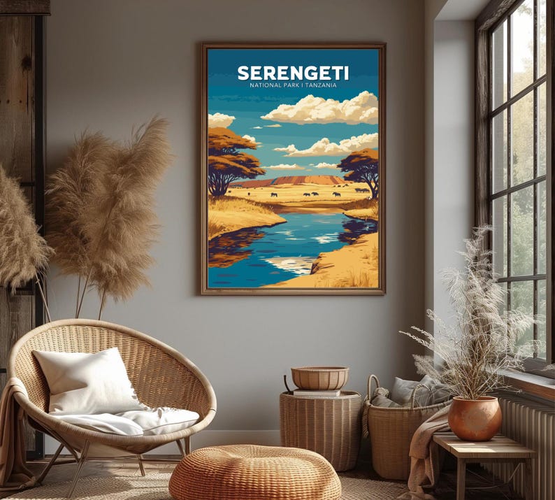 Serengeti National Park Poster: Tanzania Travel Art - Etsy