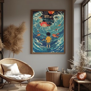 Ponyo Anime Art Print: Japanese Style Poster - Etsy