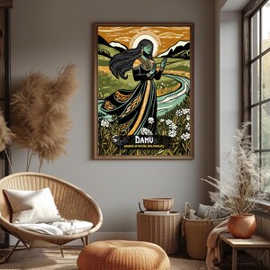 Danu Goddess Art, Danu Poster, Danu Celtic Mythology, Goddess of Nature ...