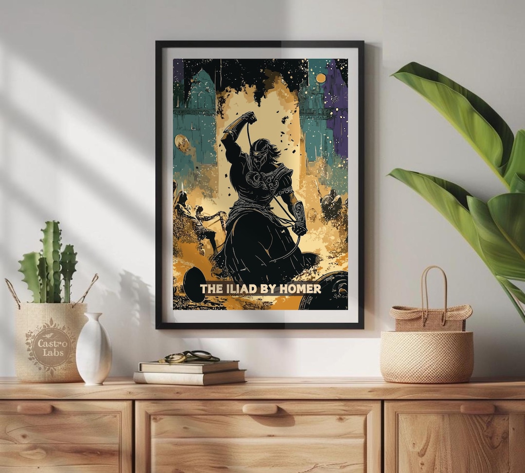 The Iliad of Homer Book Poster, the Iliad, Greek Mythology, Homer Art ...
