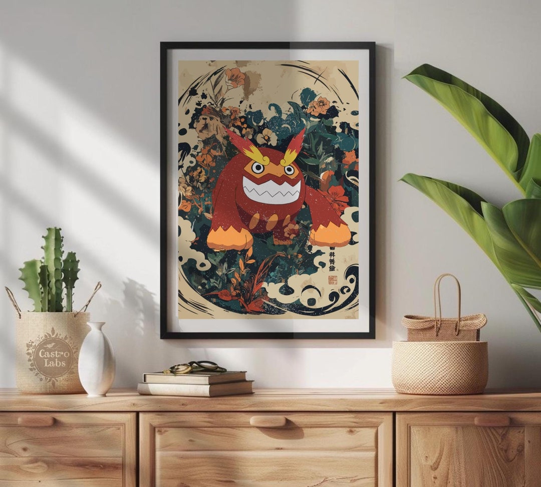 Darmanitan Poster: Japanese Style Legendary Pokemon Inspired Anime ...