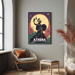 Athena Greek Goddess, Athena Poster Art, Greek Mythology Athena Print ...