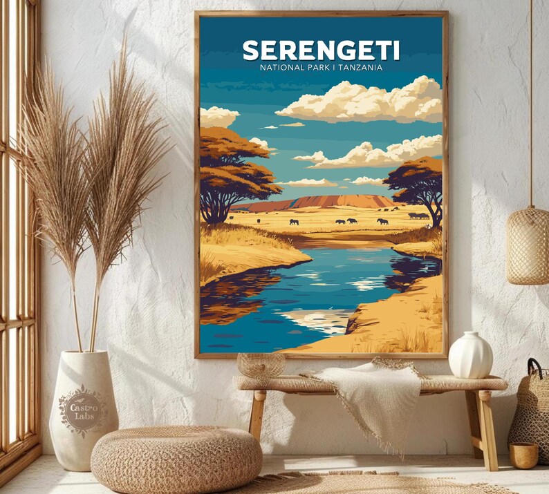 Serengeti National Park Poster: Tanzania Travel Art - Etsy