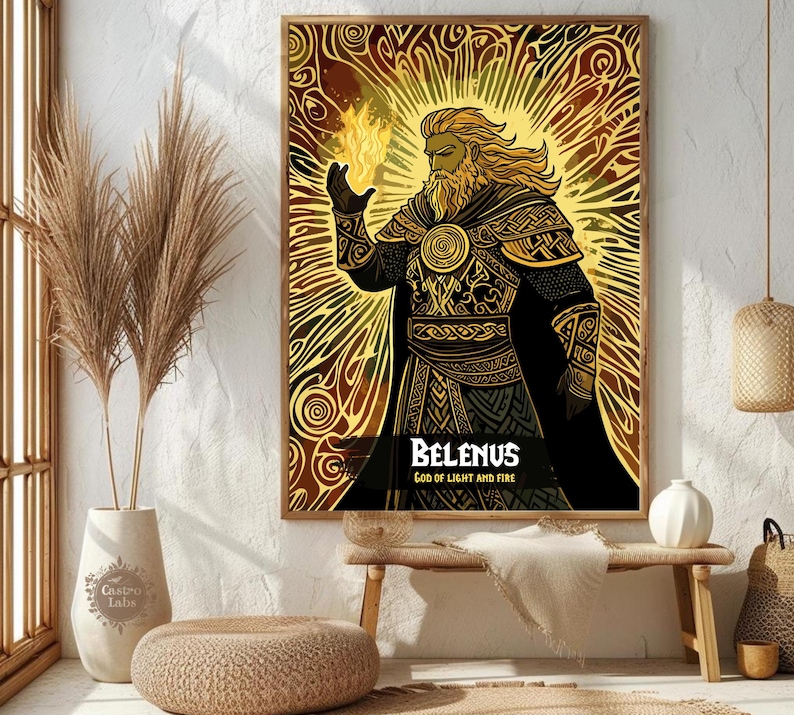 Belenus Art Print: Celtic God of Light and Fire, Ancient Mythology - Etsy