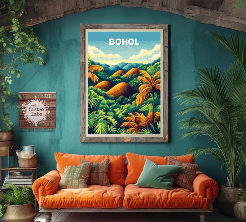 Bohol Chocolate Hills Travel Poster: Philippines Home Decor - Etsy