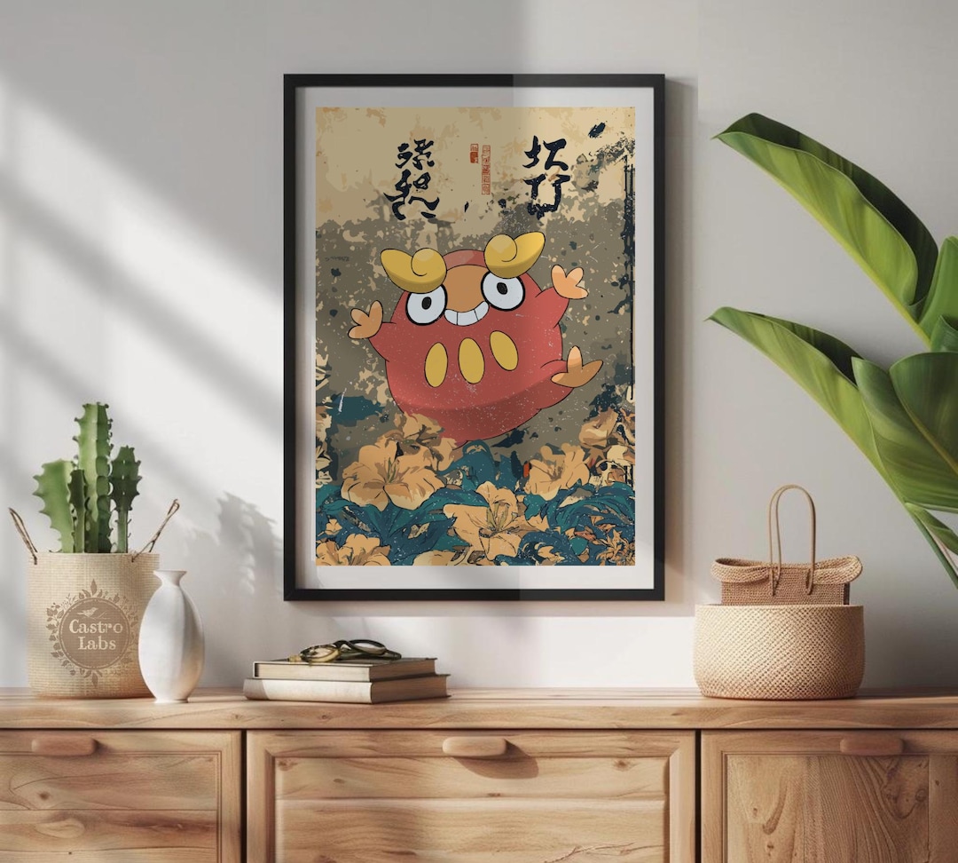 Darumaka Poster: Japanese Style Legendary Pokemon Inspired Anime ...