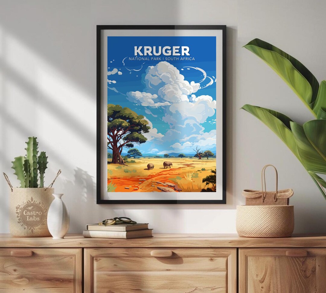 Kruger Travel Poster, Kruger National Park Poster, South Africa Poster ...