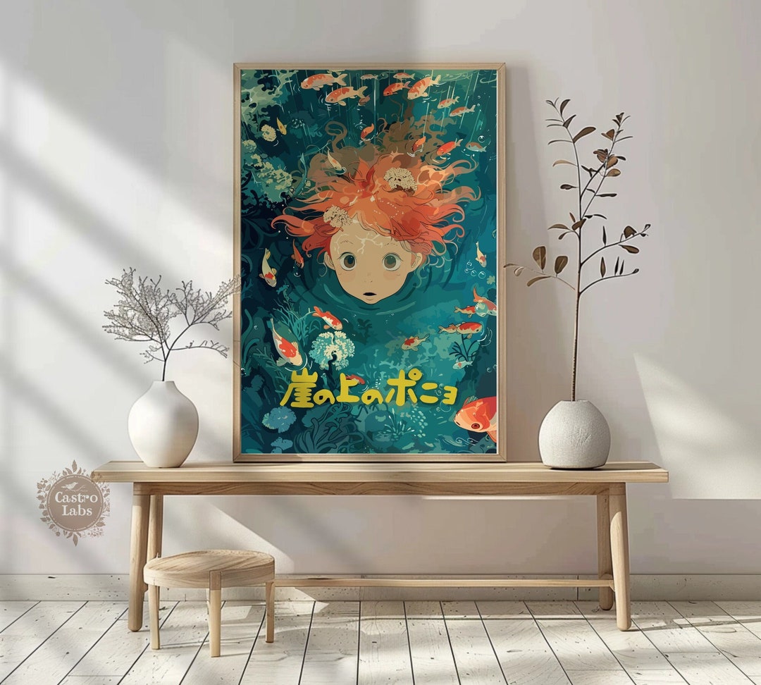 Ponyo Poster Inspired by Studio Ghibli Studio Ghibli Print, Hayao ...