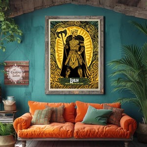 Lugh God Art Print - Lugh Celtic Mythology Poster, God of of the Sun ...