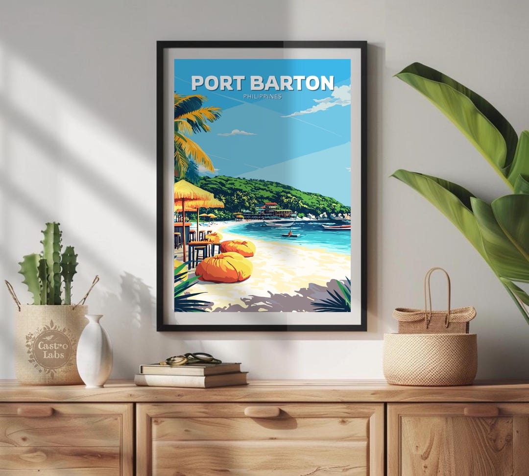 Port Barton Travel Poster: Philippines Palawan Island Art - Etsy