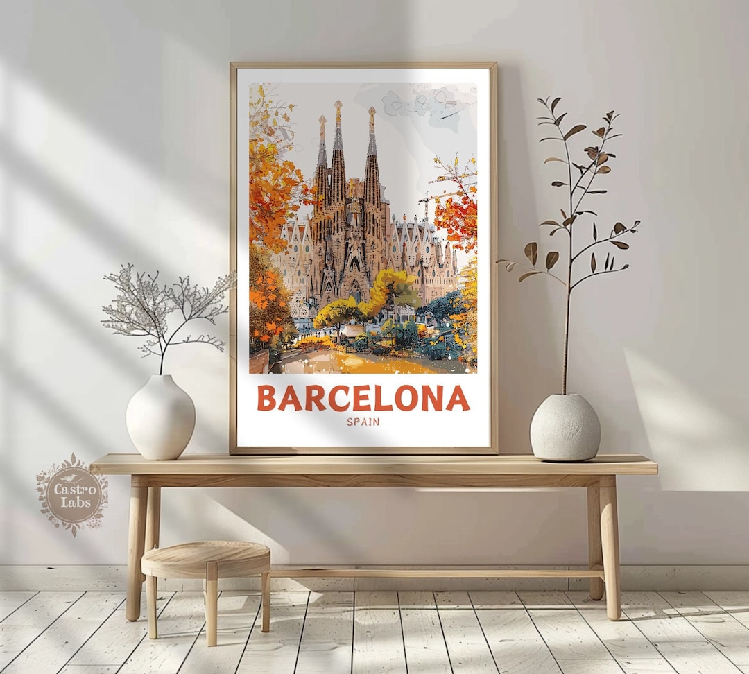Barcelona Poster: Sagrada Familia Poster Print, Catalonia Wall Art ...