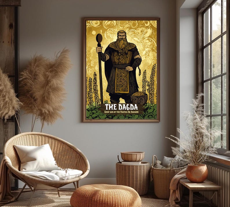 The Dagda Art Print: Celtic Mythology Poster, Ancient Celtic Decor - Etsy