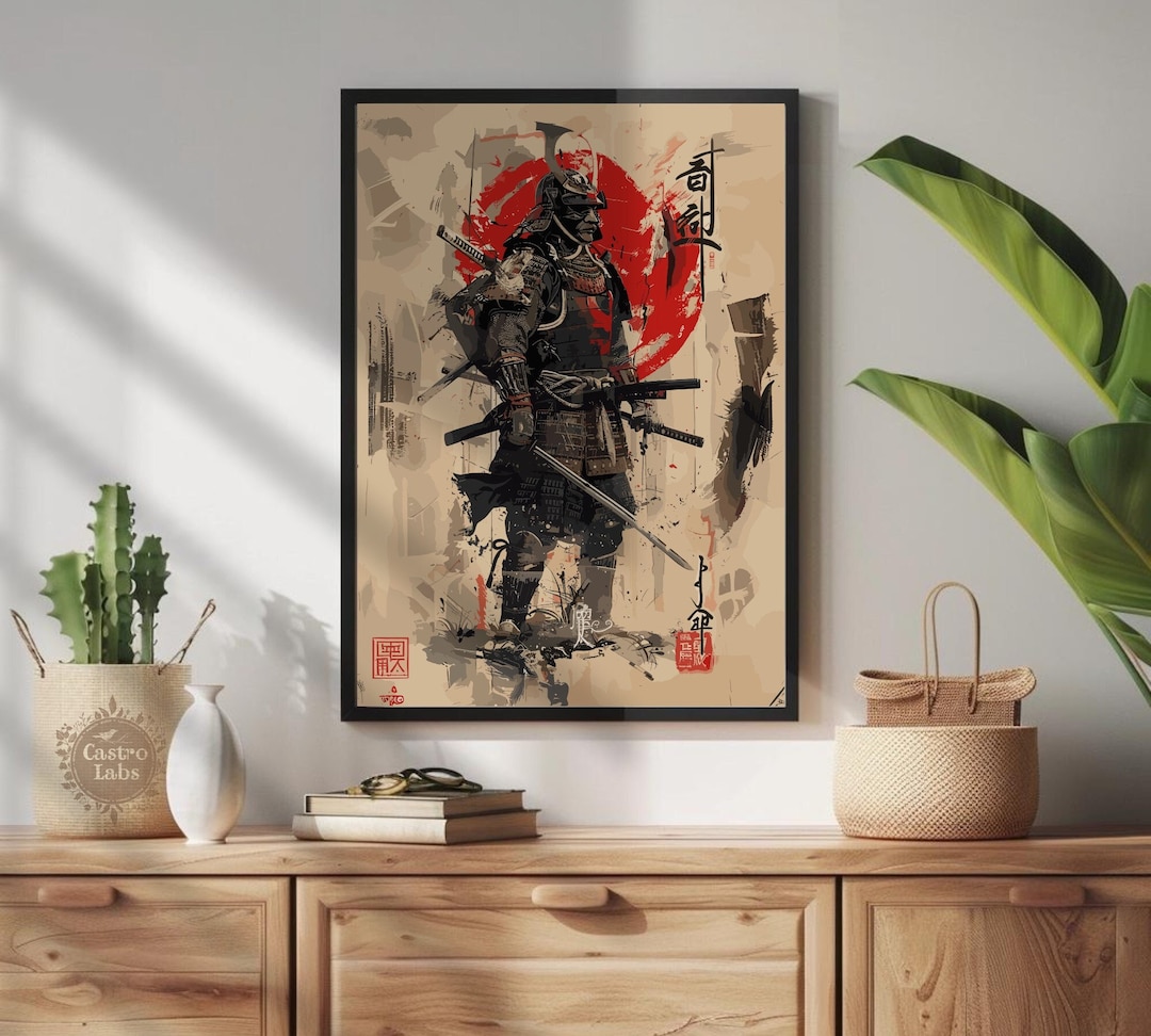 Japanese Samurai Warrior Poster: Traditional Home Decor (printable Wall ...