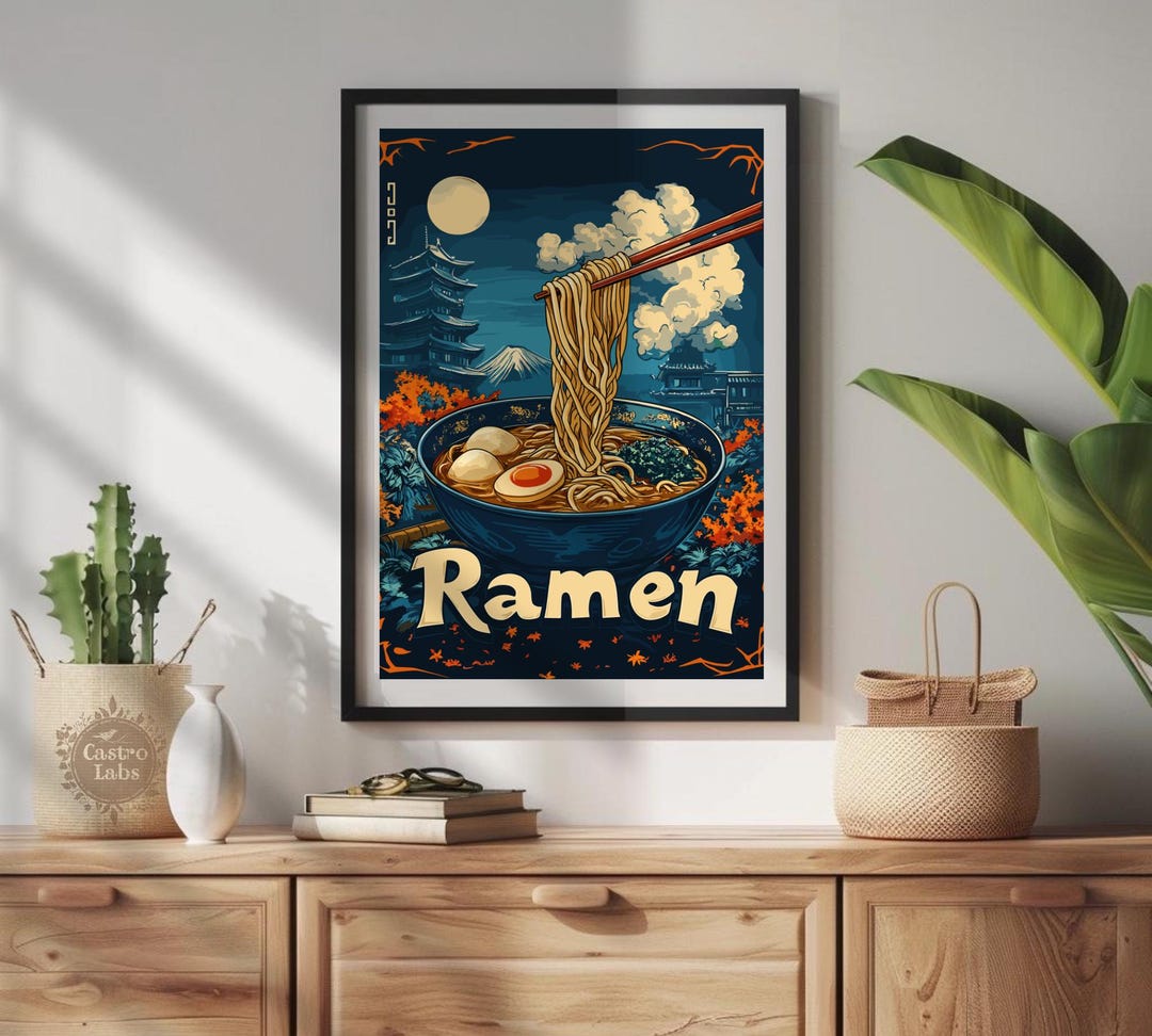 Ramen Poster, Ramen Print, Noodles Print, Ramen Noodles Print, Home ...