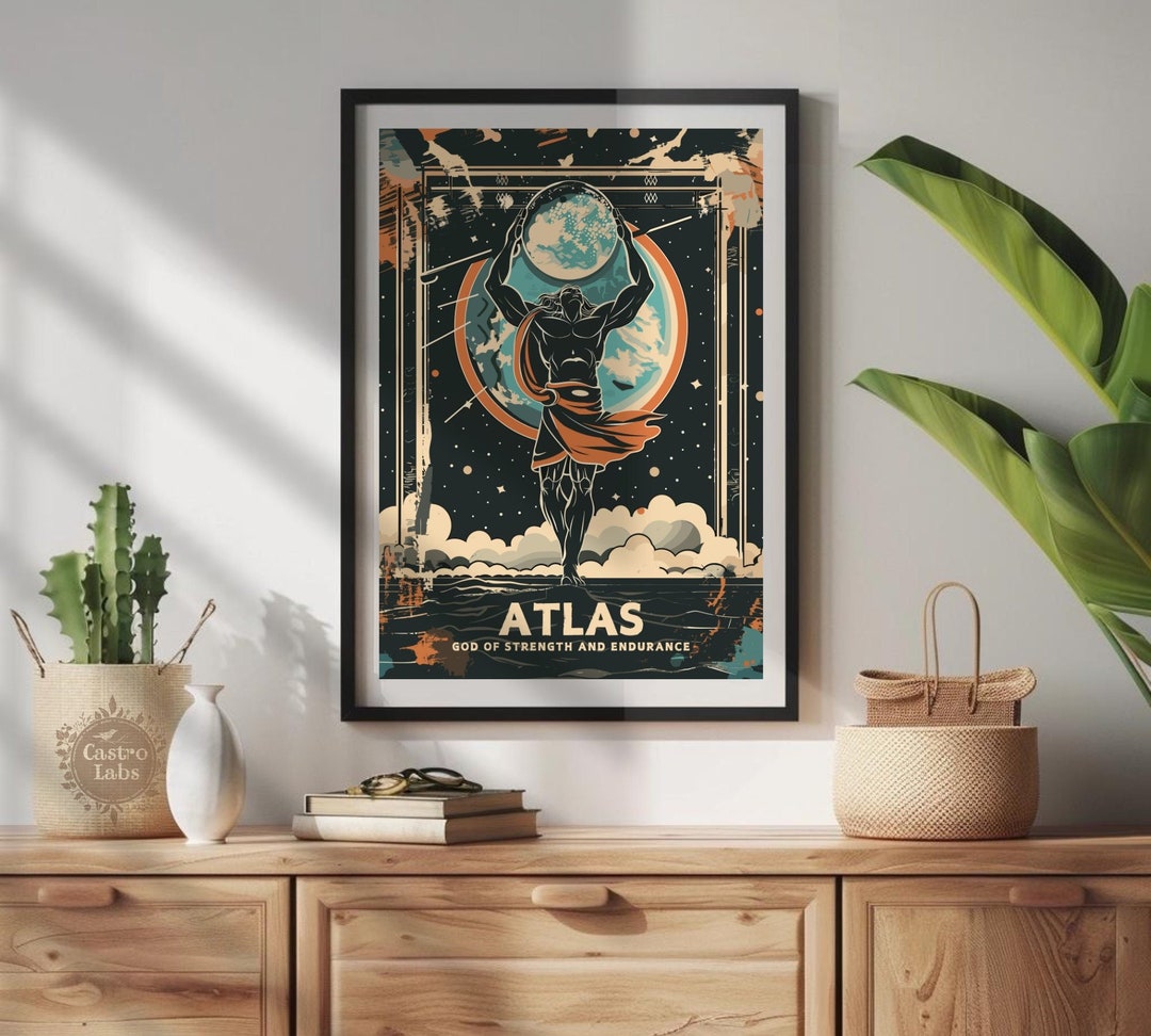 Greek God Atlas, Atlas God Poster, Greek Mythology, Titan Atlas ...