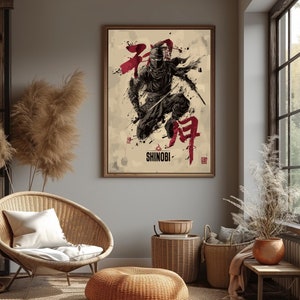 Shinobi Poster: Japanese Warrior Ninja Wall Art - Printable Wall Art ...