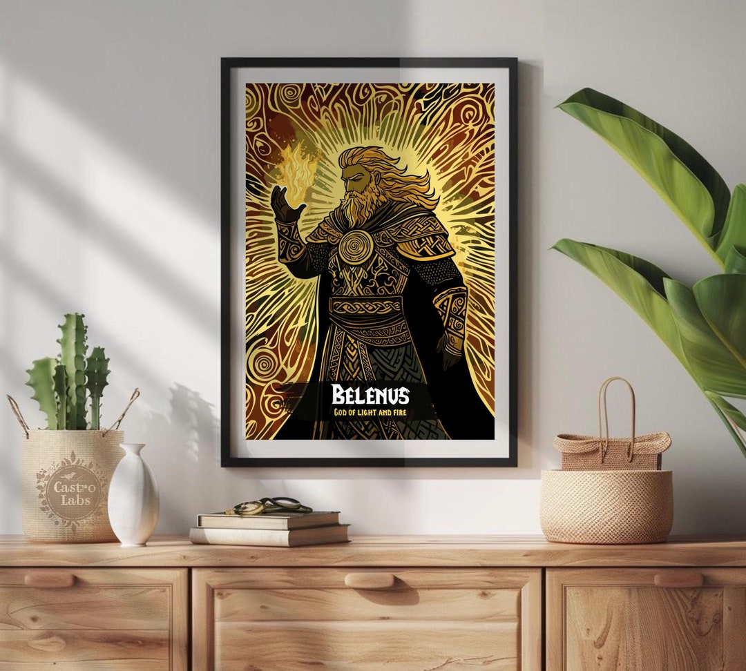 Belenus Art Print: Celtic God of Light and Fire, Ancient Mythology - Etsy