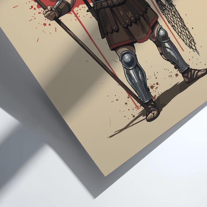 Roman Gladiator Japanese Ink Art Print, Sumi-e Rising Sun Poster, Mixed ...
