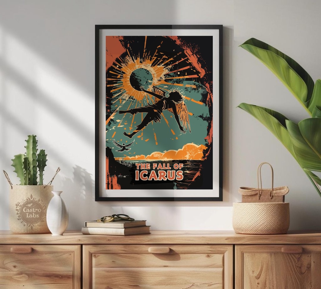 Fall of Icarus Poster: Greek Mythology Art Print - Etsy
