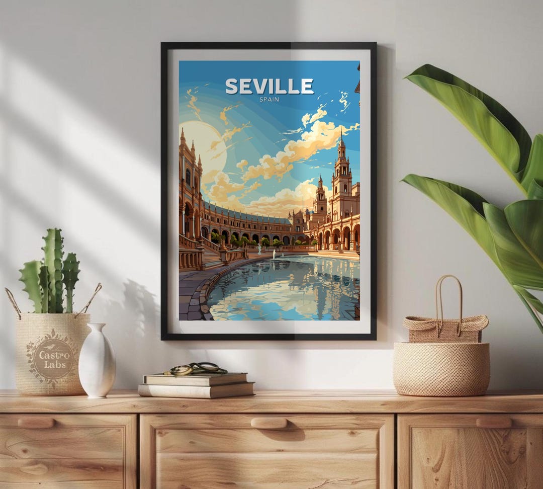 Seville Poster, Seville Travel Poster, Spain Poster, Seville Artwork ...
