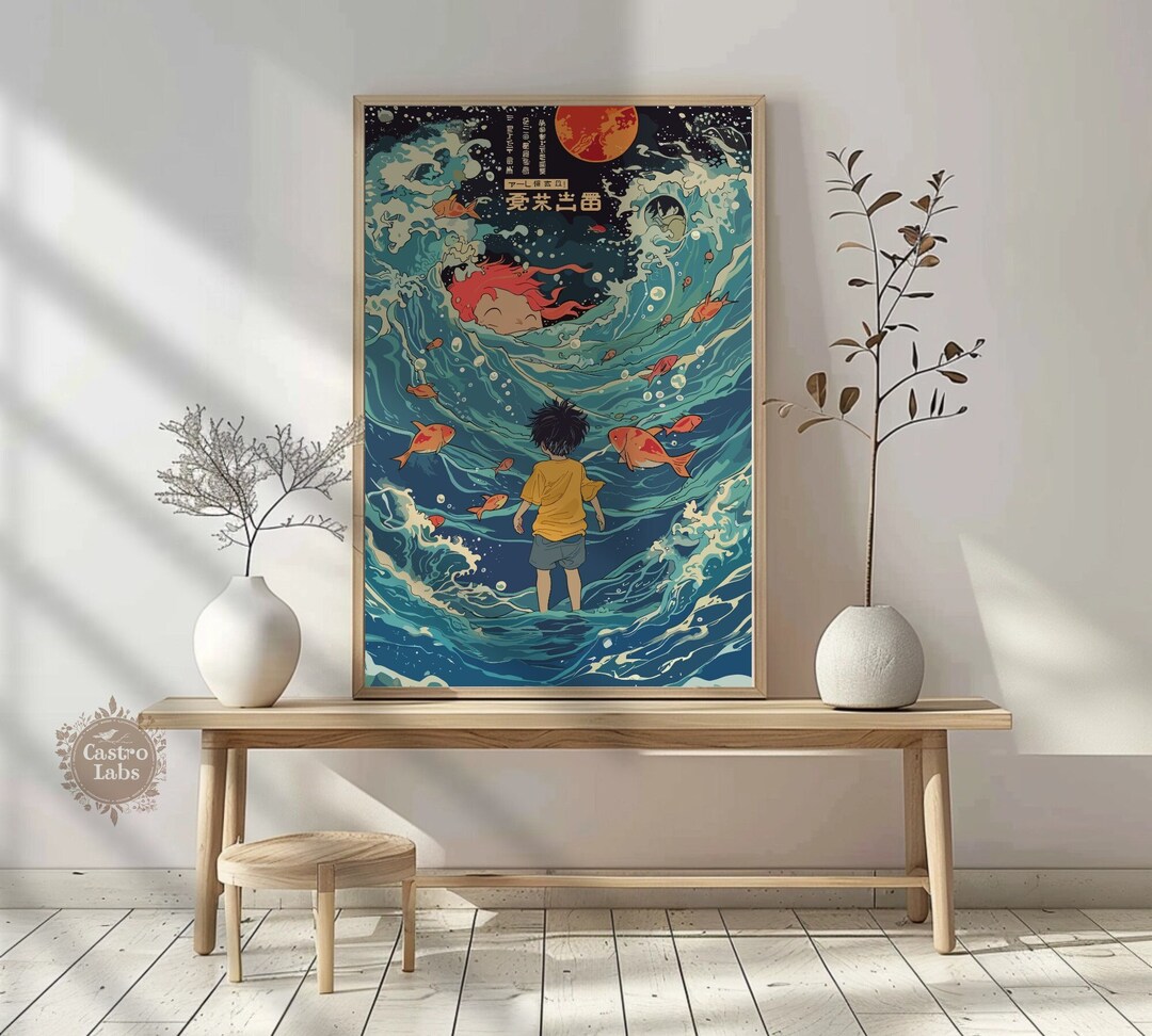 Studio Ghibli Inspired Ponyo Poster Studio Ghibli Poster, Hayao ...
