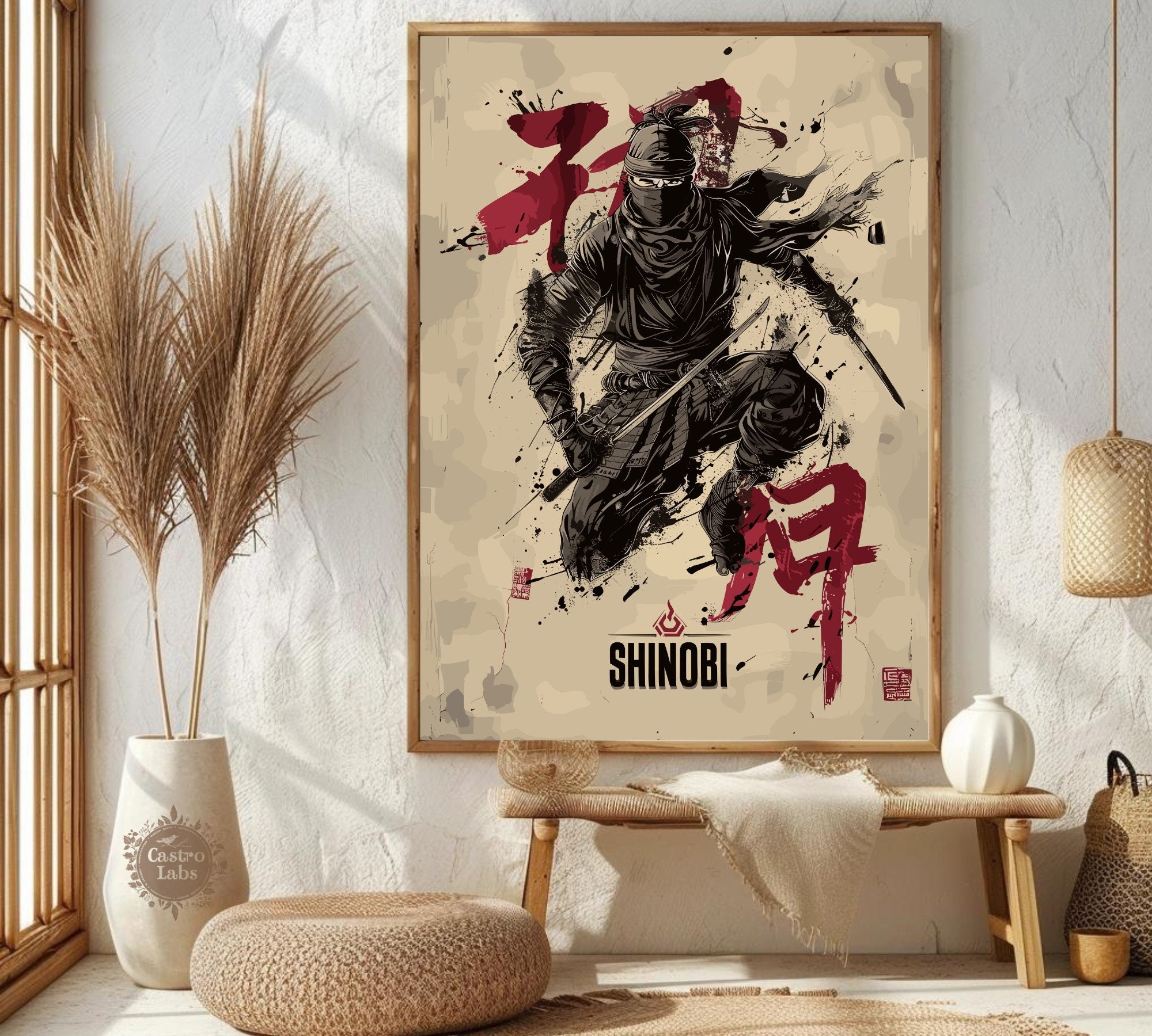 Shinobi Poster: Japanese Warrior Ninja Wall Art Printable Wall Art for ...