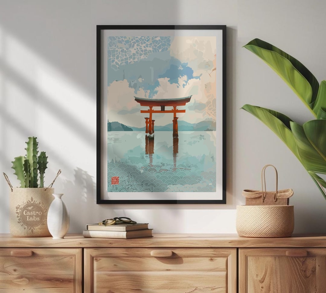 Torii Gate Poster - Japanese Gate Artwork - Japanese Woodblock Print ...