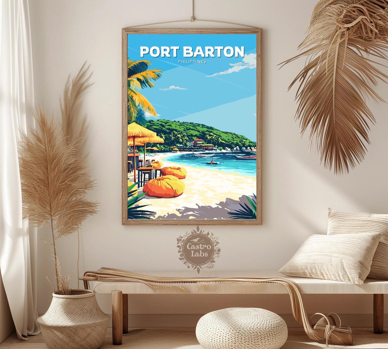 Port Barton Travel Poster: Philippines Palawan Island Art - Etsy