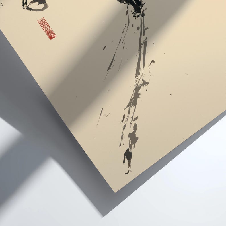 Samurai Art Print: Japanese Calligraphy, Edo Ink Brush Painting - Etsy