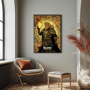Belenus Art Print: Celtic God of Light and Fire, Ancient Mythology - Etsy