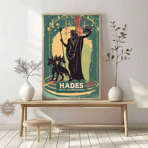 Hades God Poster, Greek God Hades, God of the Underworld, Greek ...
