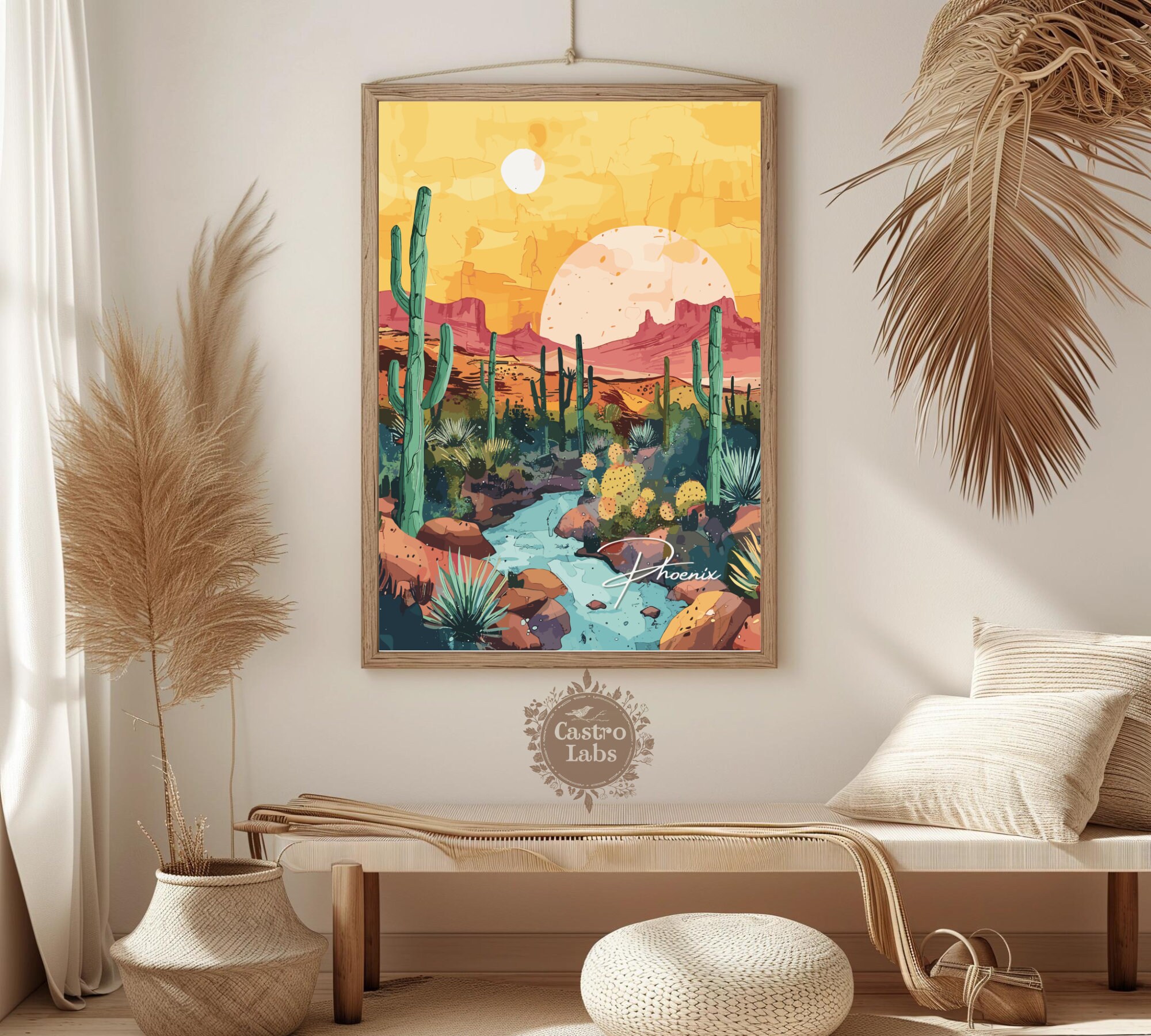 Phoenix Poster, Phoenix Arizona Print, Phoenix Artwork, Home Décor ...