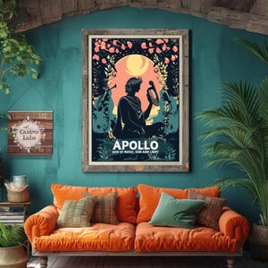 Apollo God Poster, Greek God Apollo, God of the Music, Sun and Light ...