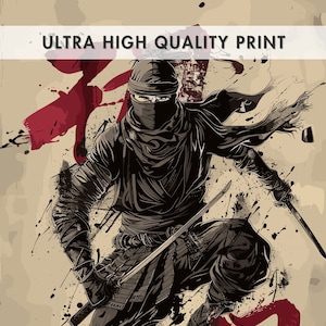 Shinobi Poster: Japanese Warrior Ninja Wall Art - Printable Wall Art ...