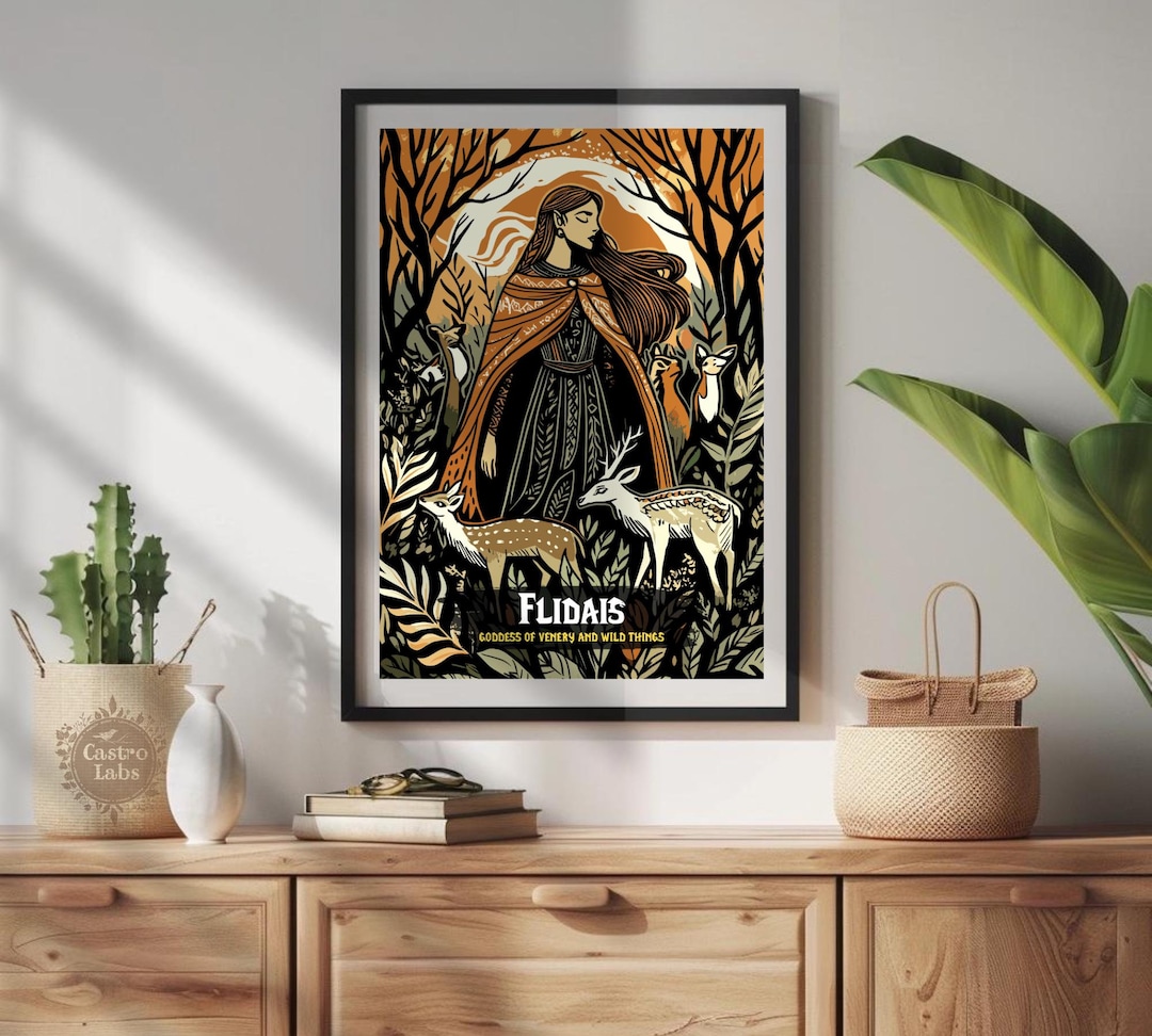 Flidais Goddess Art, Flidais Poster, Flidais Celtic Mythology, Goddess ...