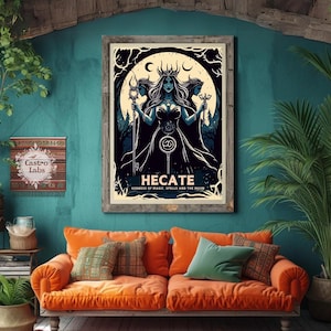 Hecate Goddess Poster, Greek Goddess Hecate, Goddess of Magic, Greek ...