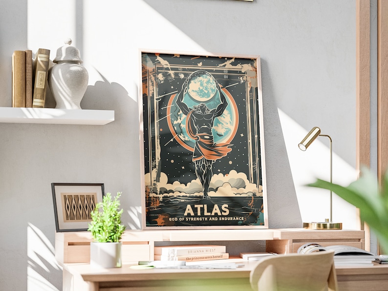 Greek God Atlas, Atlas God Poster, Greek Mythology, Titan Atlas ...