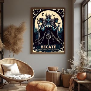 Hecate Goddess Poster, Greek Goddess Hecate, Goddess of Magic, Greek ...