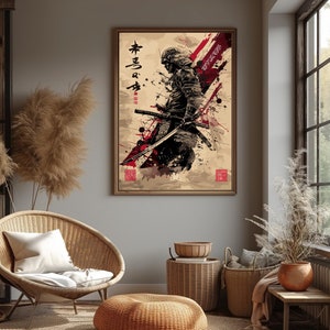 Samurai Warrior Poster: Japanese Warrior Samurai Wall Art - Printable ...