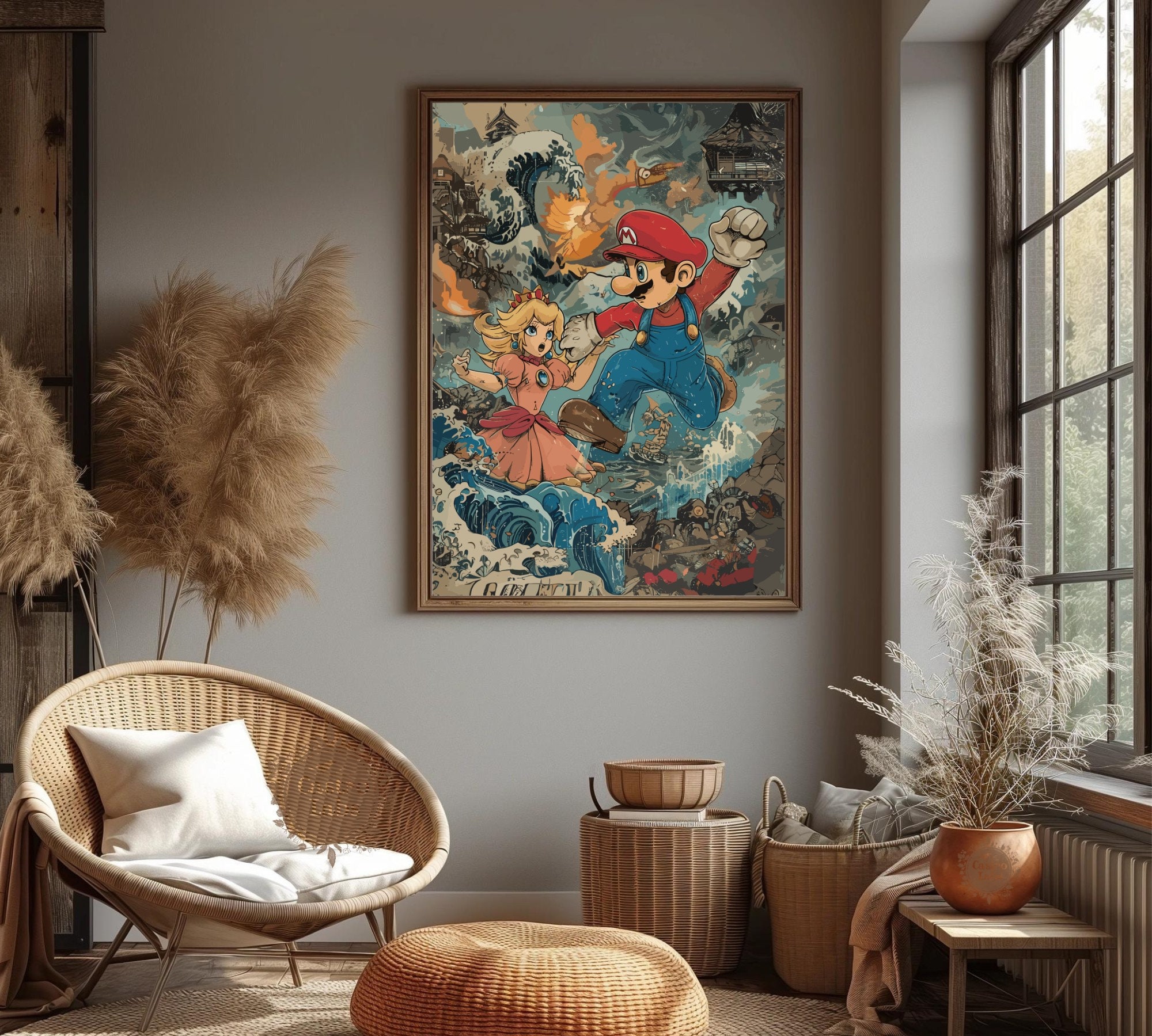 Princess Peach and Mario Adventures: Japanese Art Style Poster Style ...