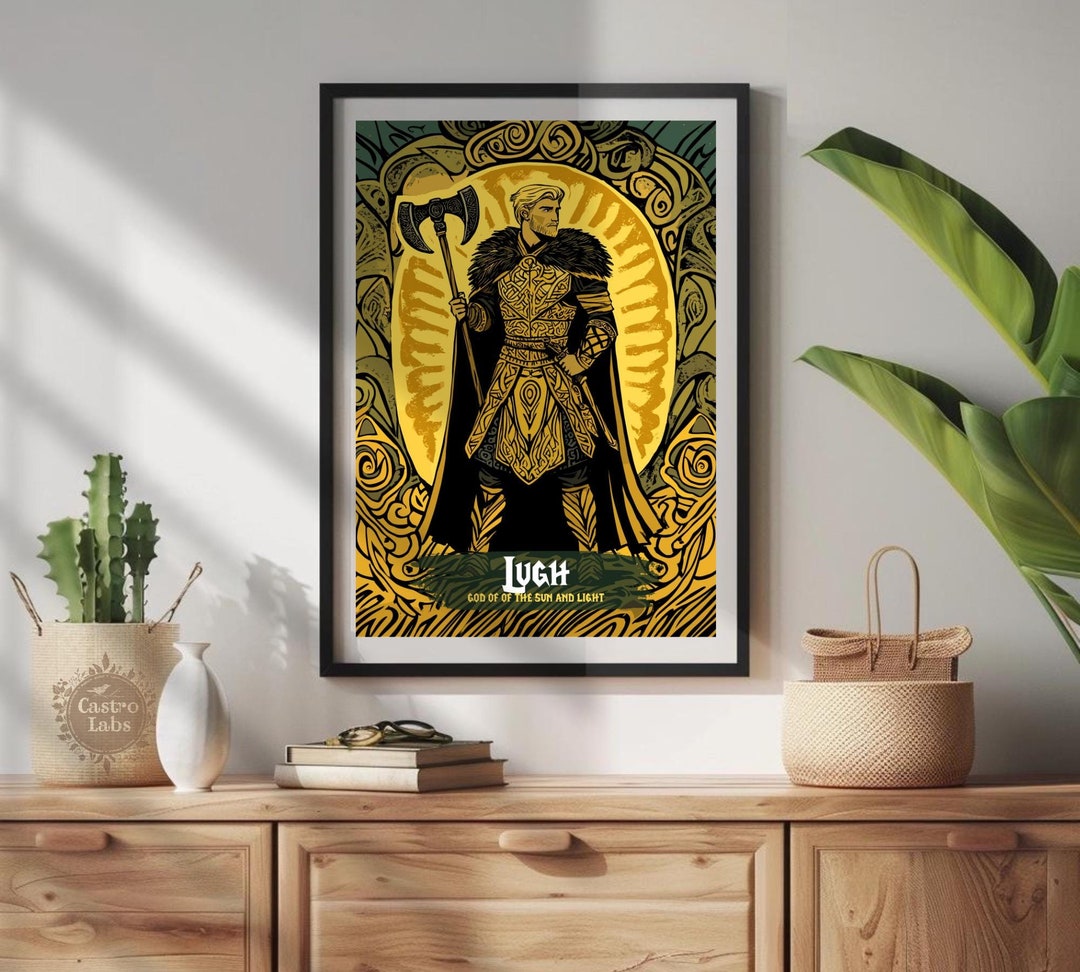 Lugh God Art Print - Lugh Celtic Mythology Poster, God of of the Sun ...