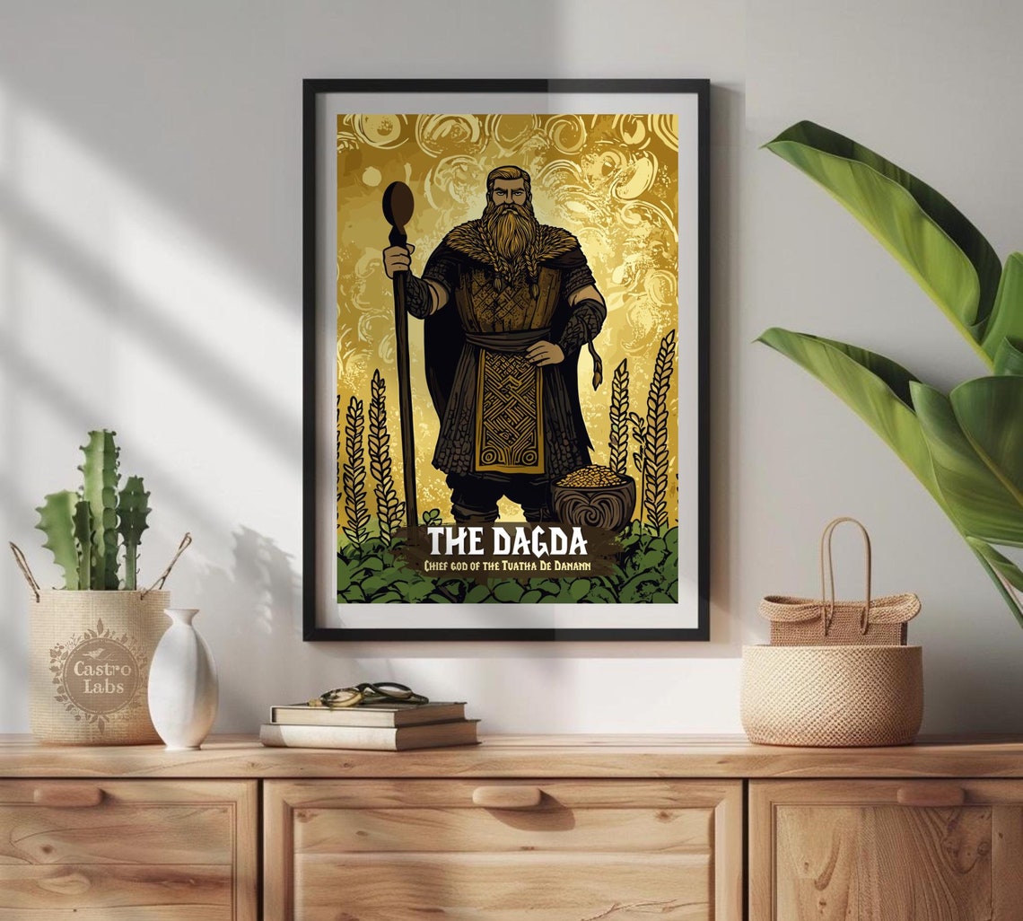 The Dagda Art Print: Celtic Mythology Poster, Ancient Celtic Decor - Etsy