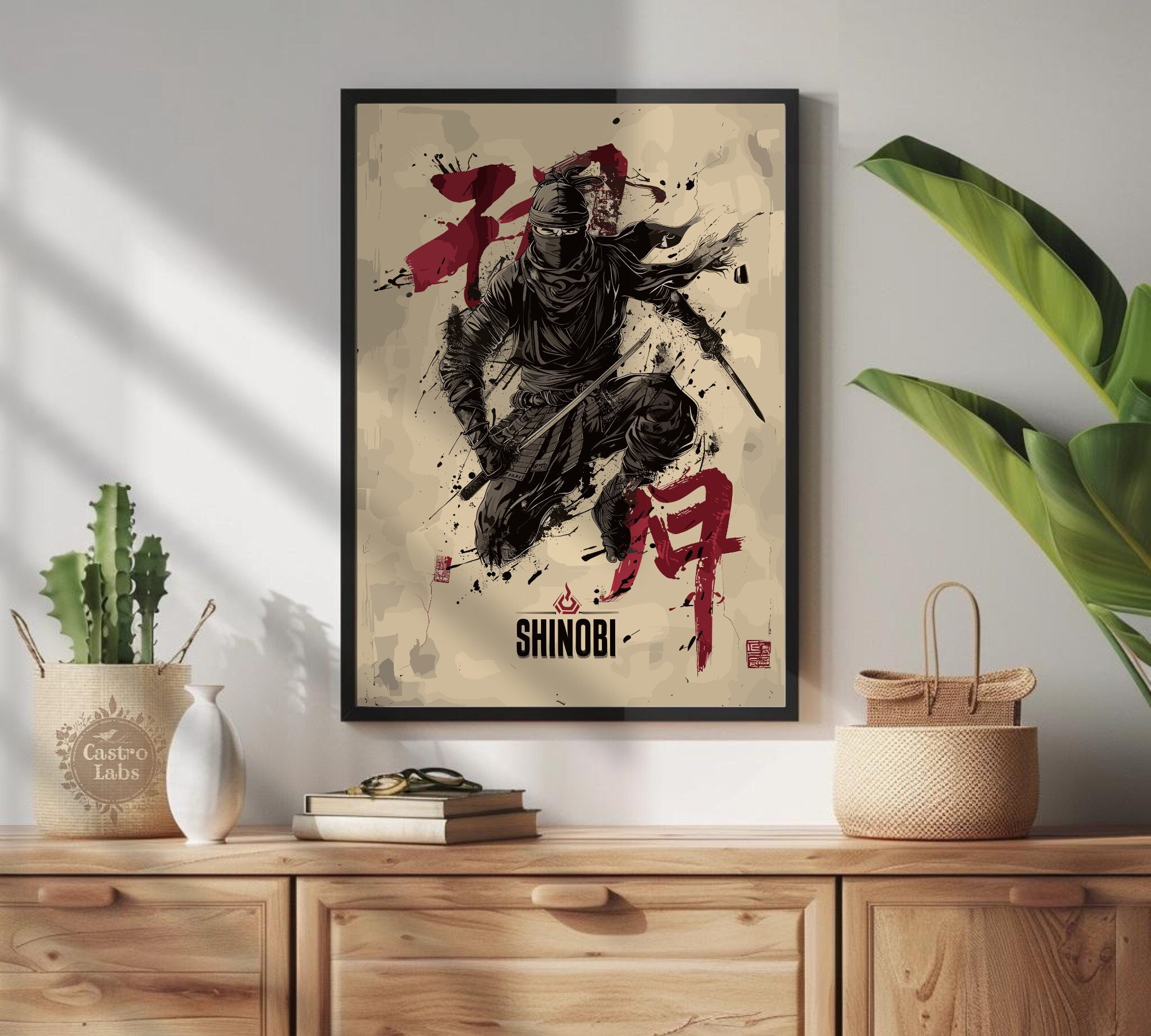 Shinobi Poster: Japanese Warrior Ninja Wall Art Printable Wall Art for ...