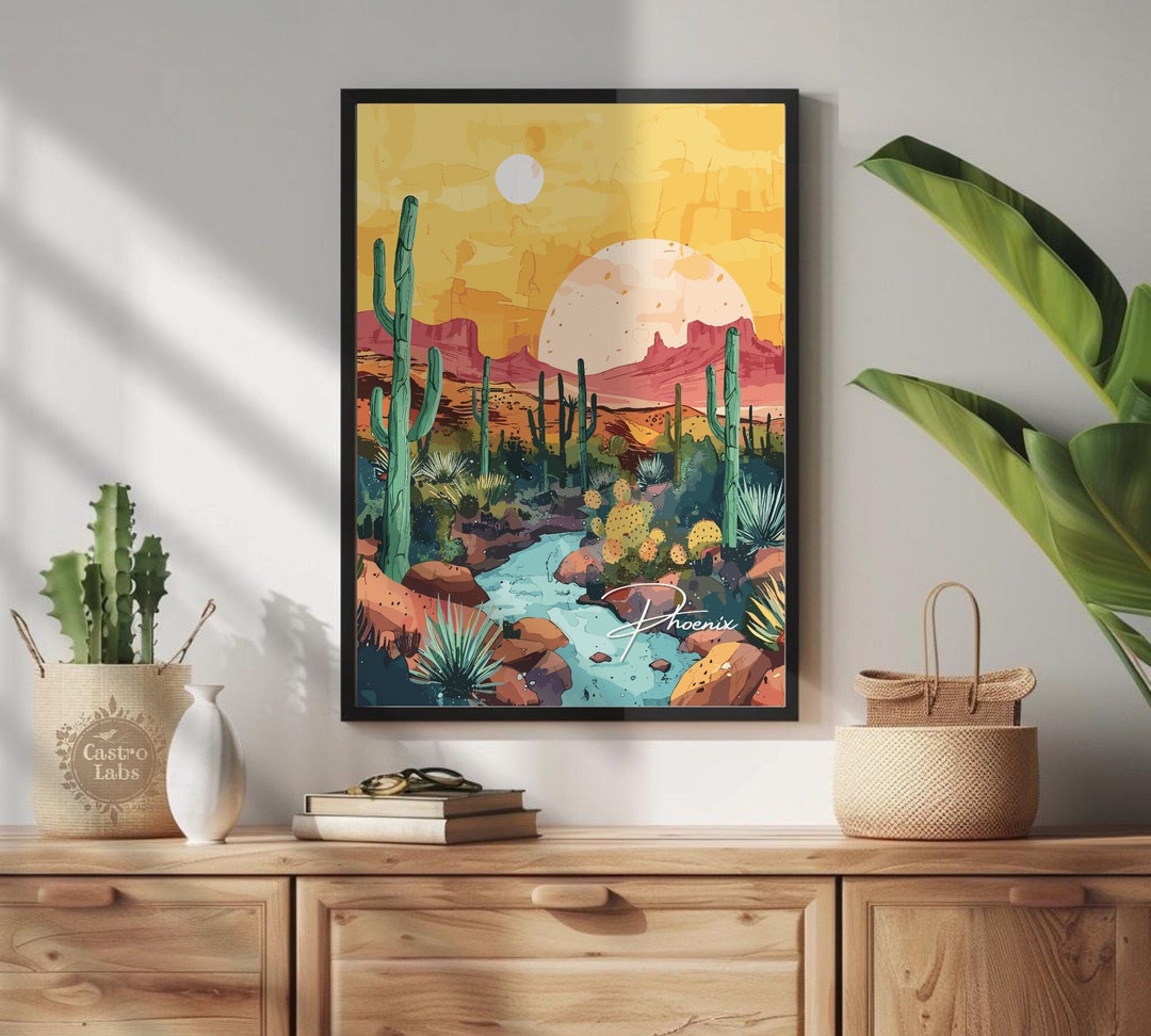 Phoenix Poster, Phoenix Arizona Print, Phoenix Artwork, Home Décor ...